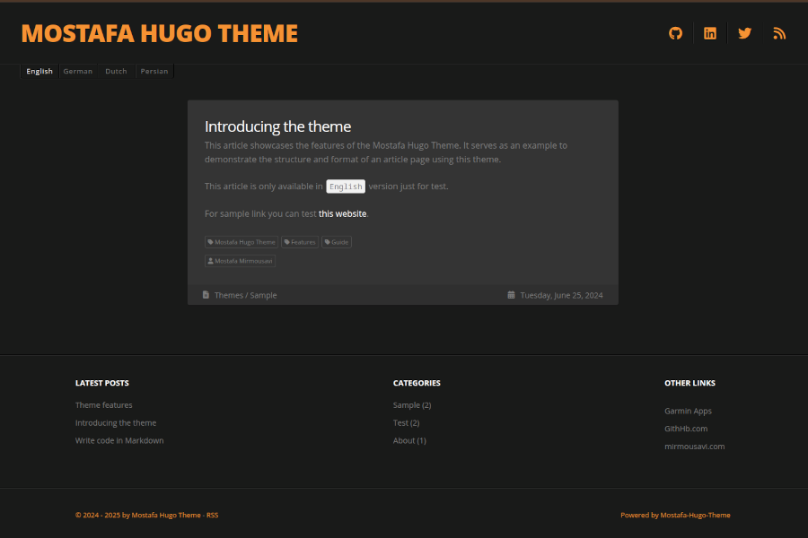 Mostafa Hugo Theme